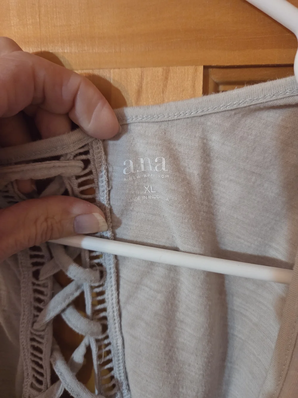 a.n.a | Tops | Ana Gray And White Tiedye Tank With Laceup Back | Poshmark